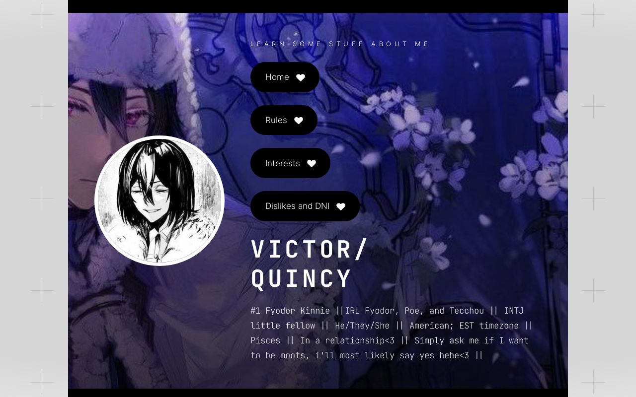 Fyodor- I mean Victor's Carrd haha